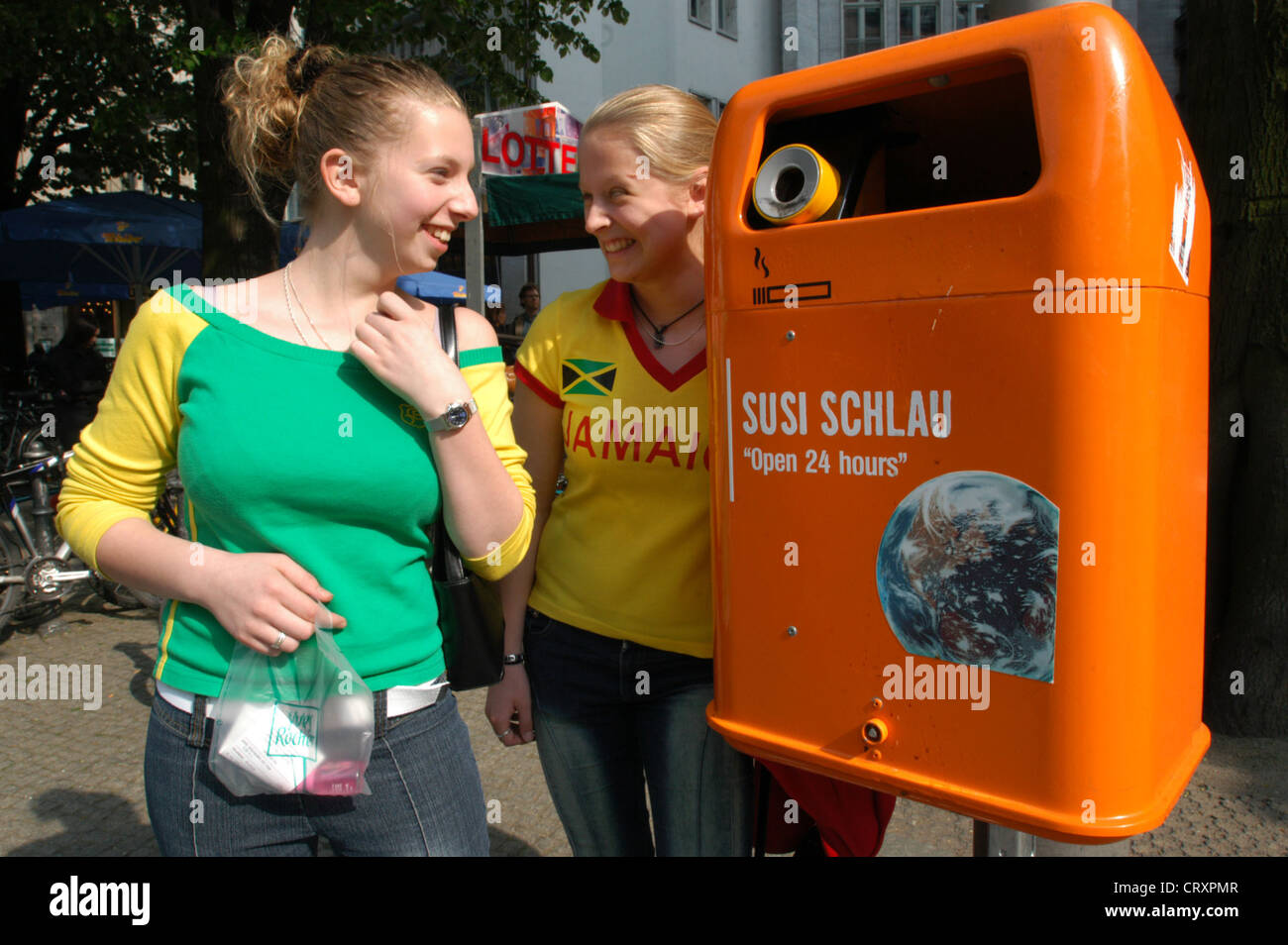 Talking trash can of the BSR, Berlin Stock Photo - Alamy