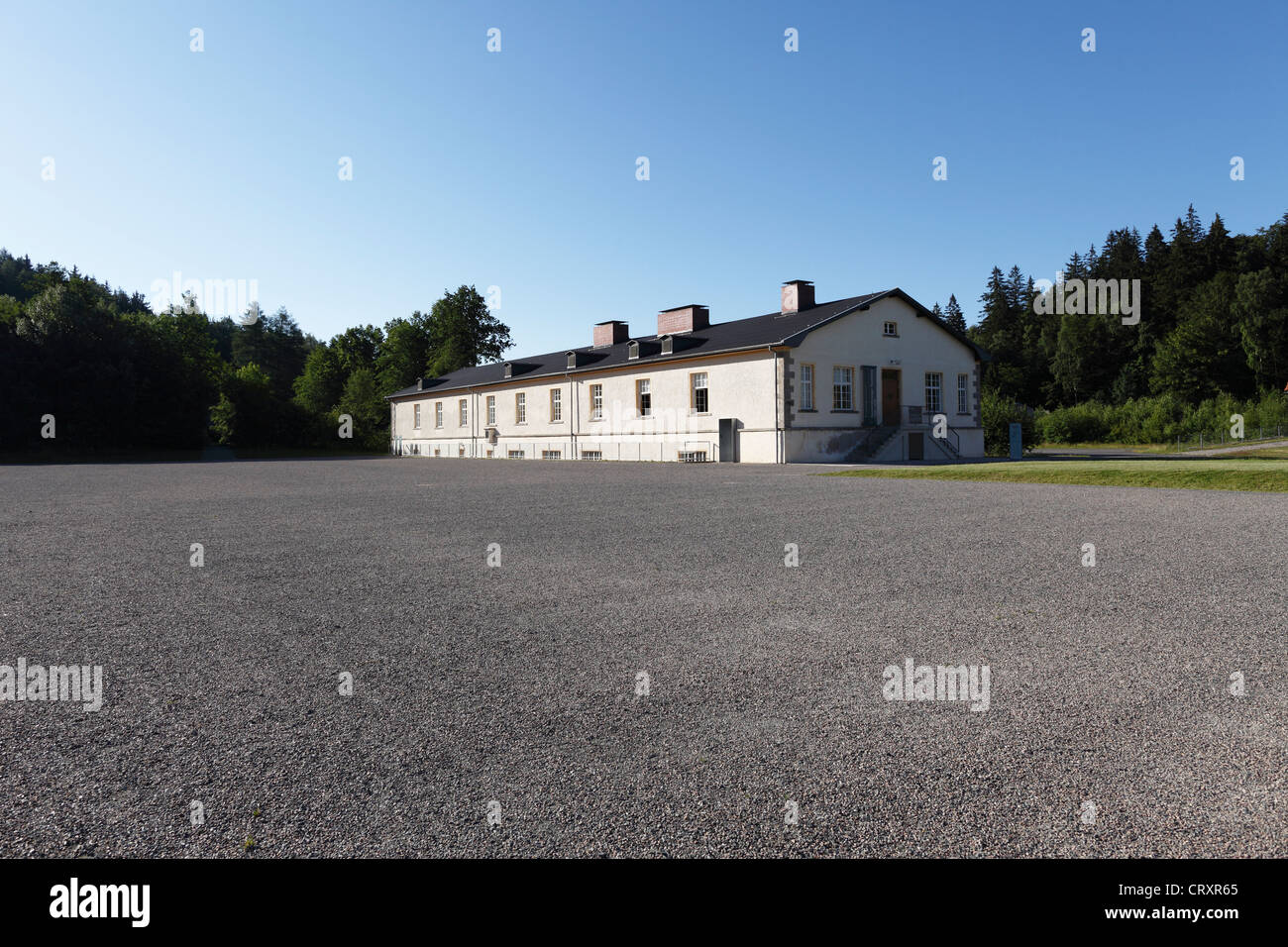 Germany, Bavaria, Flossenbuerg, View of concentration camp memorial ...