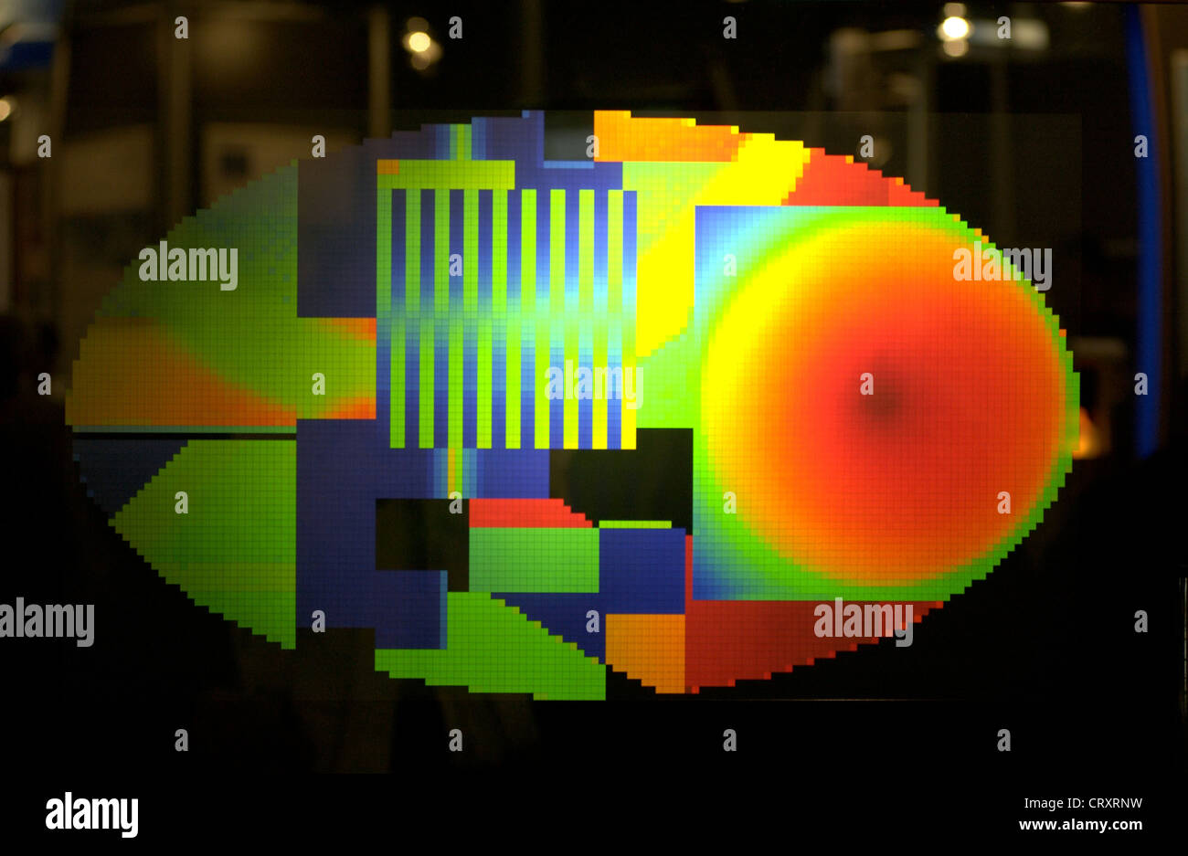 Holographic projection screen - Colorful test image Stock Photo - Alamy