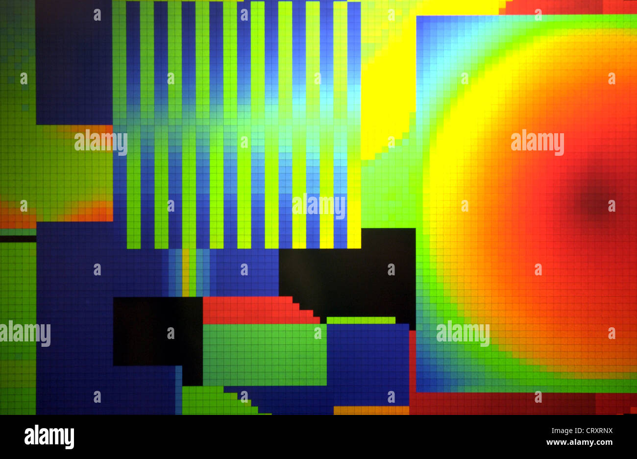 Holographic projection screen - Colorful test image Stock Photo - Alamy