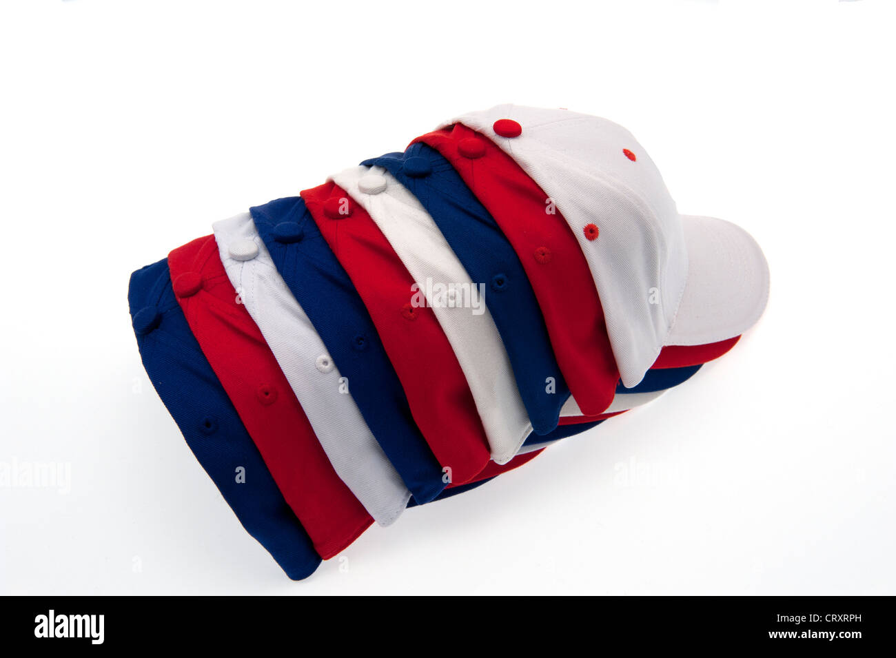 Red While and Blue caps Stock Photo - Alamy