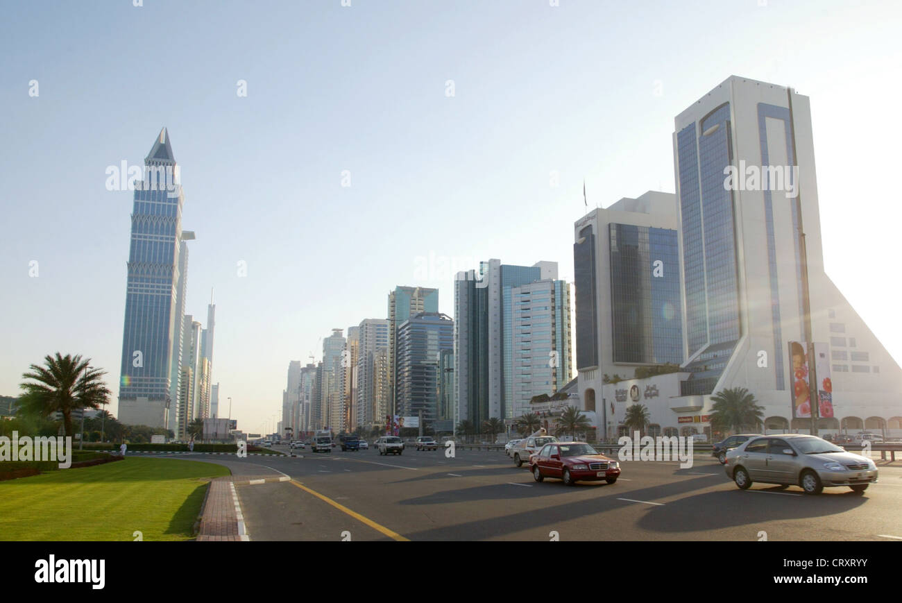 The new skyline of Dubai on Sheikh Zayed Road Stock Photo - Alamy