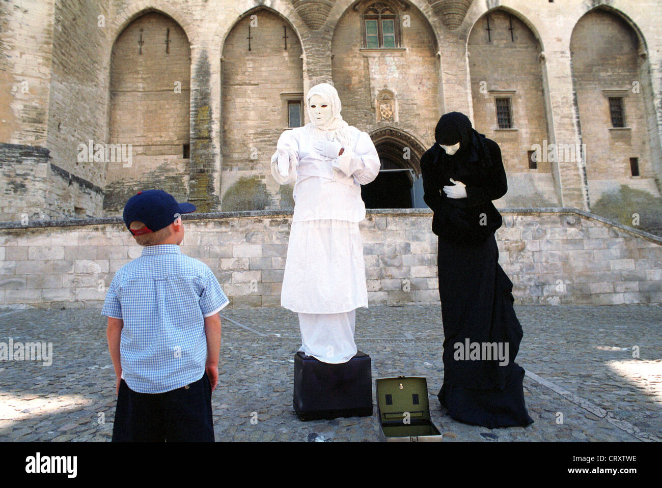 Pantomime before the Pope's Palace, Avignon, Southern France Stock ...