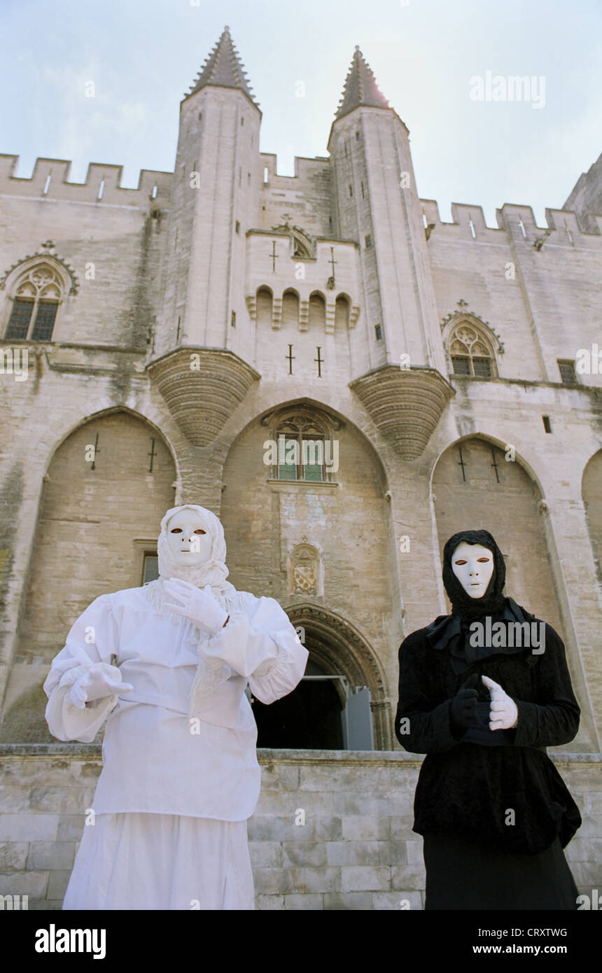 Pantomime before the Pope's Palace, Avignon, Southern France Stock ...