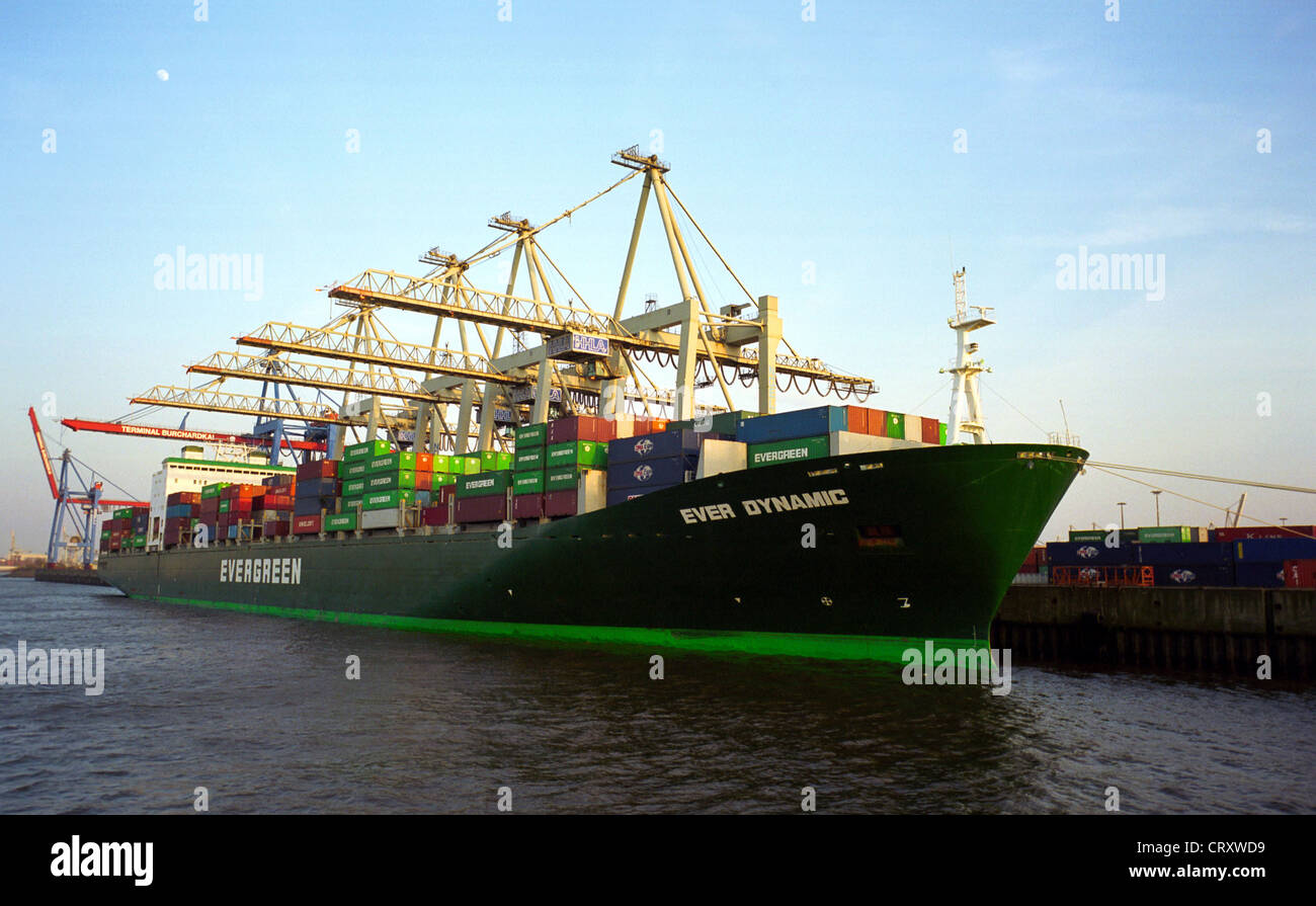 Container ship Ever Dynamic Port of Hamburg Stock Photo - Alamy