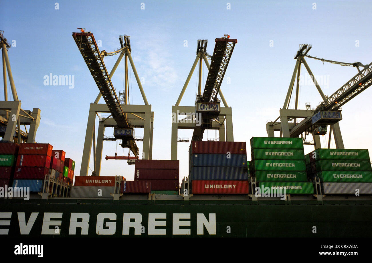 Container ship Ever Dynamic Port of Hamburg Stock Photo - Alamy