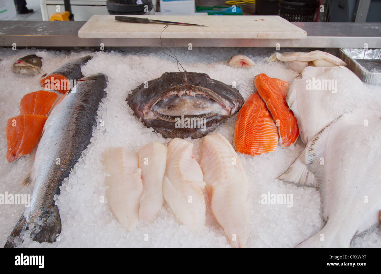 Various fish on sale in market place Stock Photo - Alamy