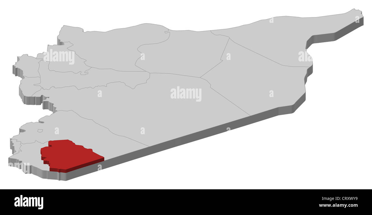 Political map of Syria with the several governorates where As-Suwayda ...