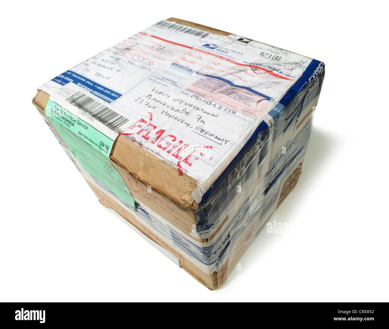 Package with many stickers Stock Photo - Alamy