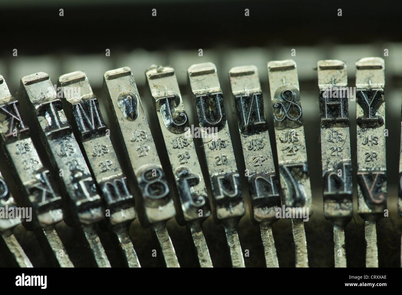 close up of a classic mechanical Typewriter Typebars Stock Photo - Alamy