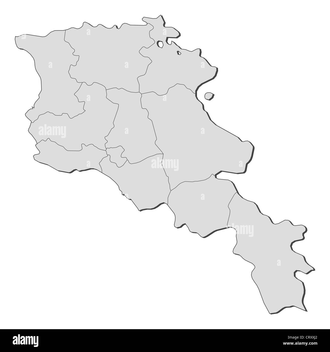 Political map of Armenia with the several provinces Stock Photo - Alamy