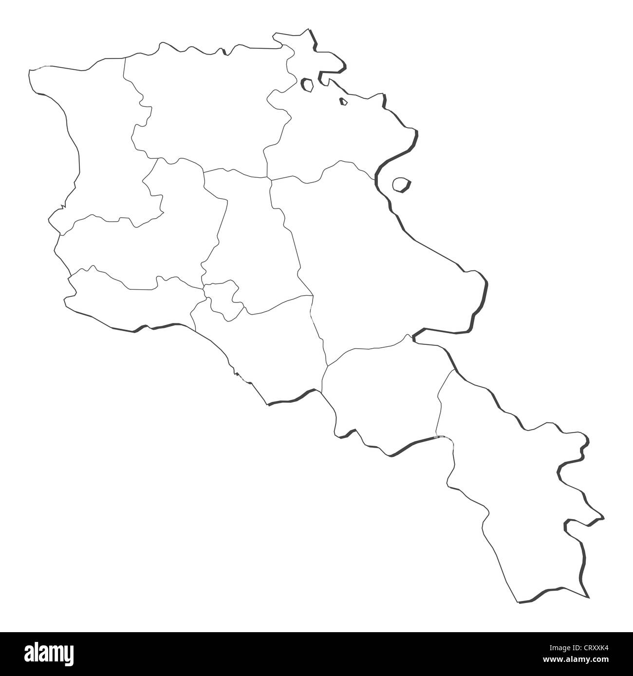 Political map of Armenia with the several provinces Stock Photo - Alamy