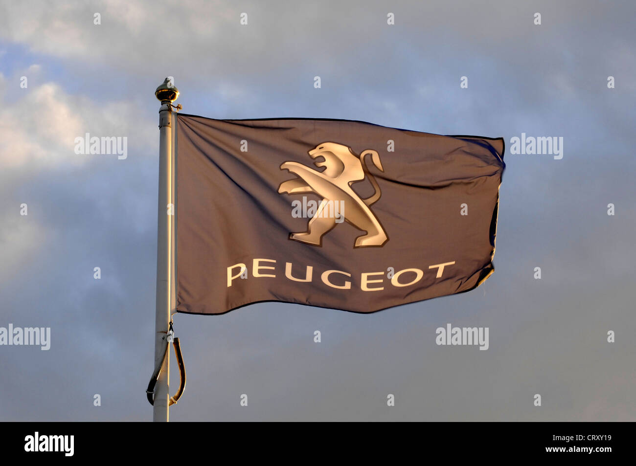 Peugeot flag sign Stock Photo - Alamy