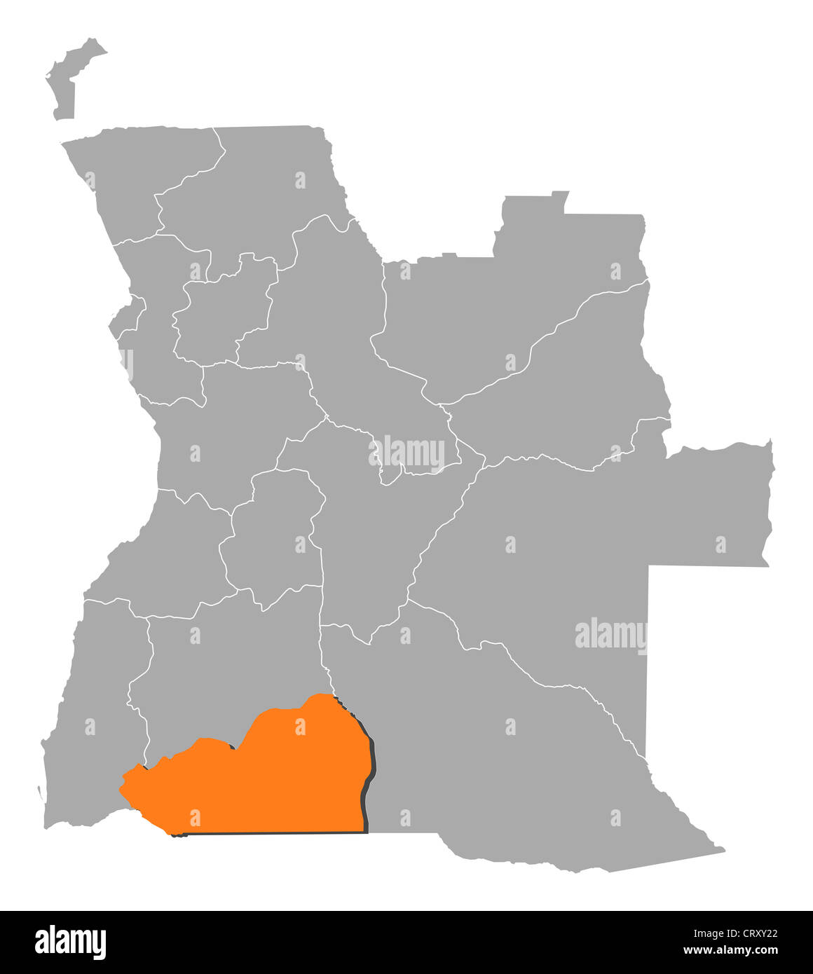 Cunene angola provinces map outline hi-res stock photography and images ...