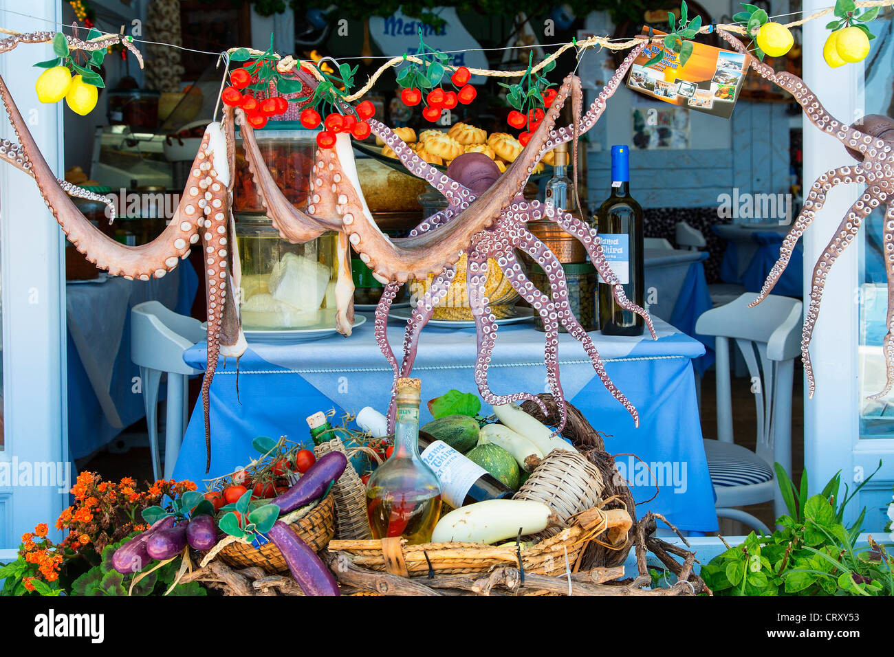 Santorini food display hi-res stock photography and images - Alamy