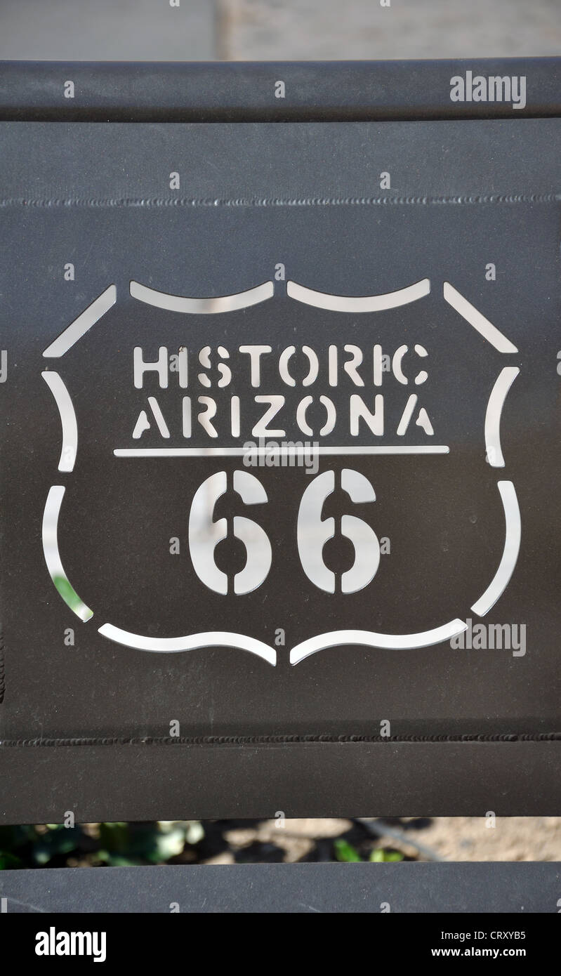 Winslow, Arizona, USA - a town along the Historic Route 66 - sign on ...