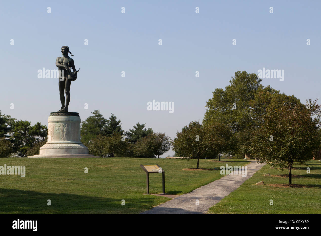 bronze statue representing Orpheus the artful poet, musician, and ...