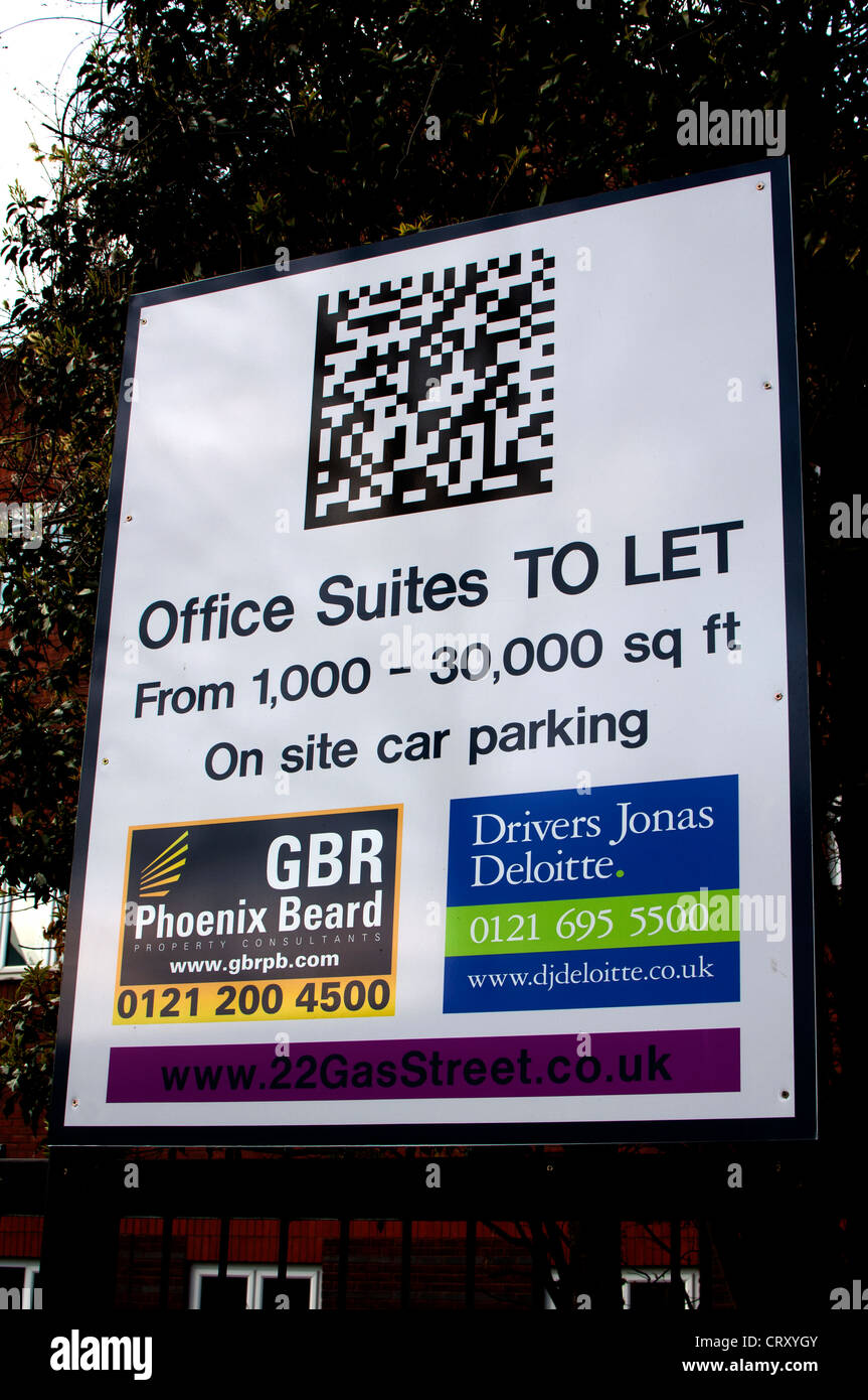 QR code on property letting sign Stock Photo - Alamy