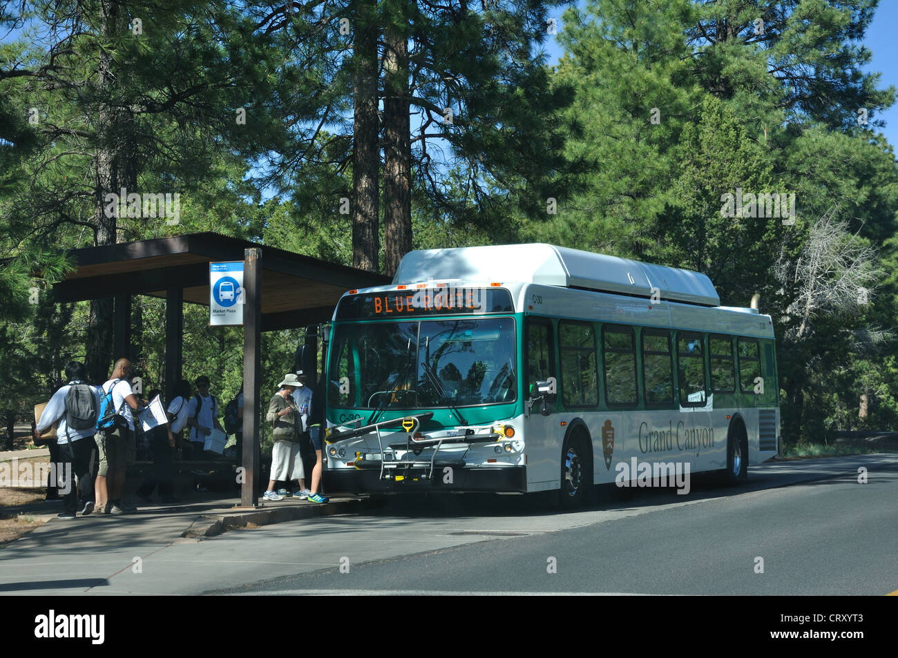 Bus stop at Grand Canyon, Arizona, USA Stock Photo - Alamy
