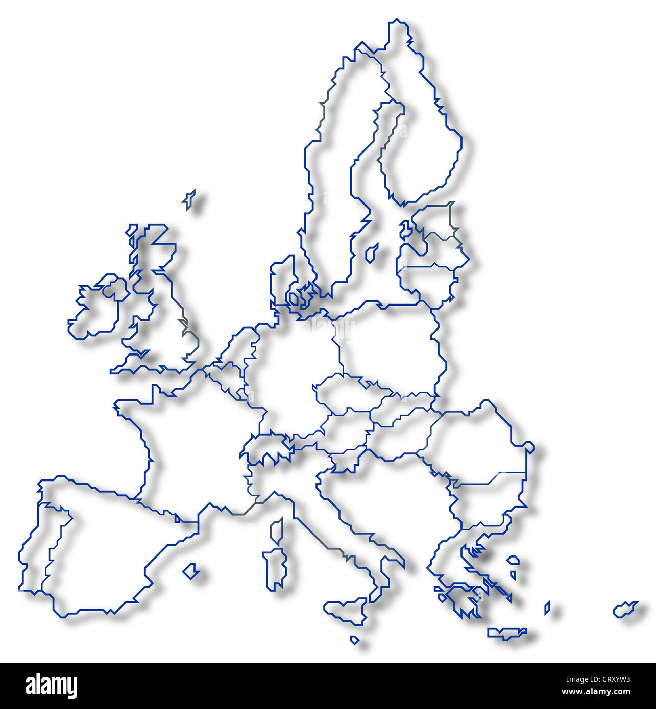 Political map of the European Union with the several states Stock Photo ...