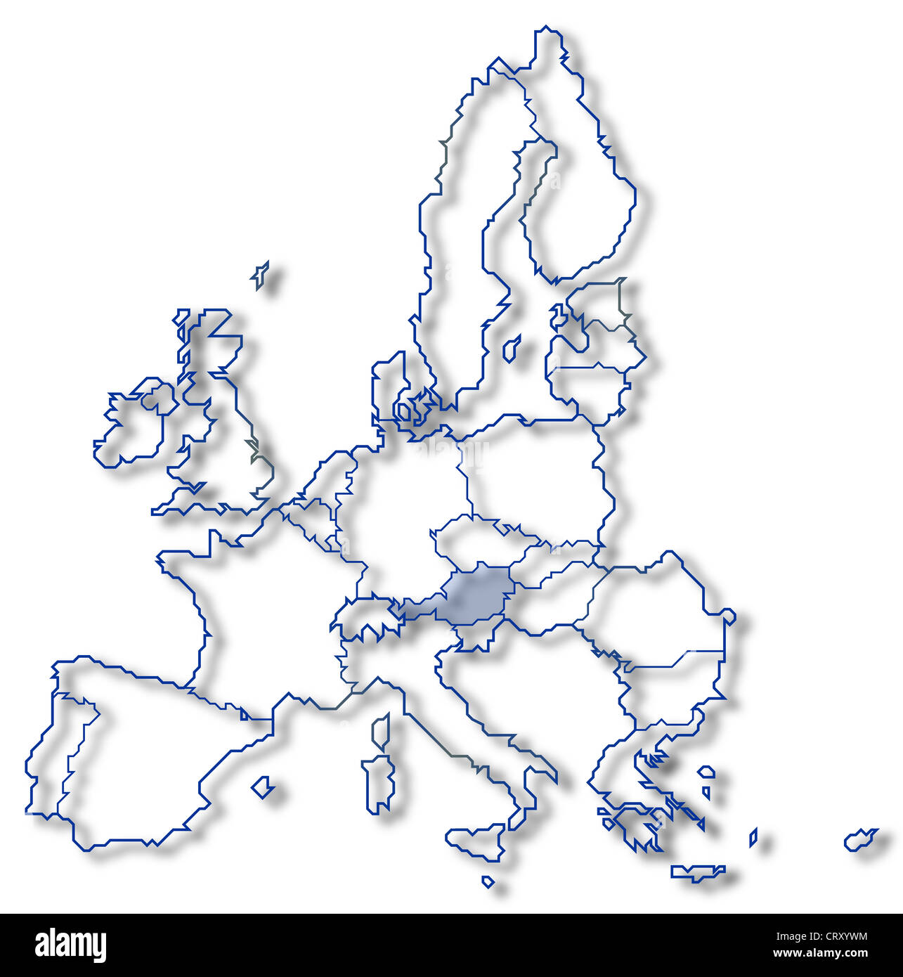 Political map of the European Union with the several states where ...