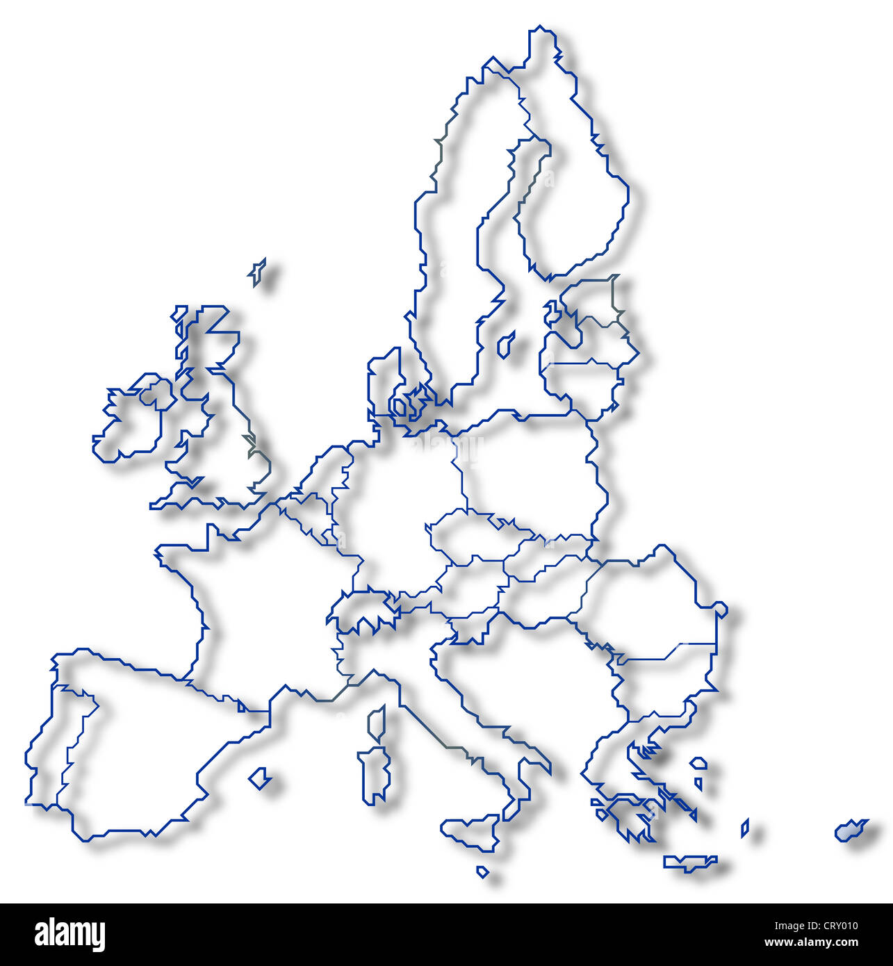 Political map of the European Union with the several states where ...