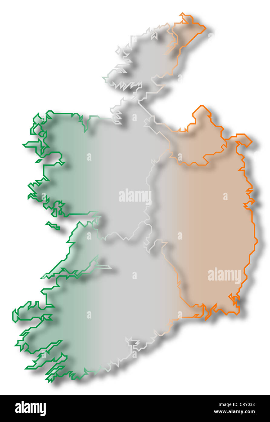 Political map of Ireland with the several provinces Stock Photo - Alamy