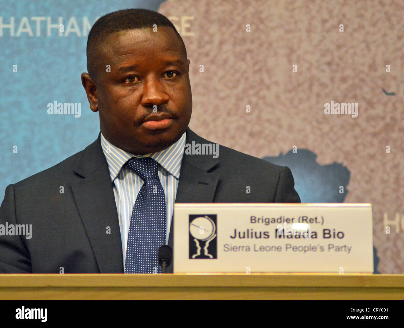 Julius Maada Bio, flagbearer of the SLPP party for Sierra Leone's 2012 ...