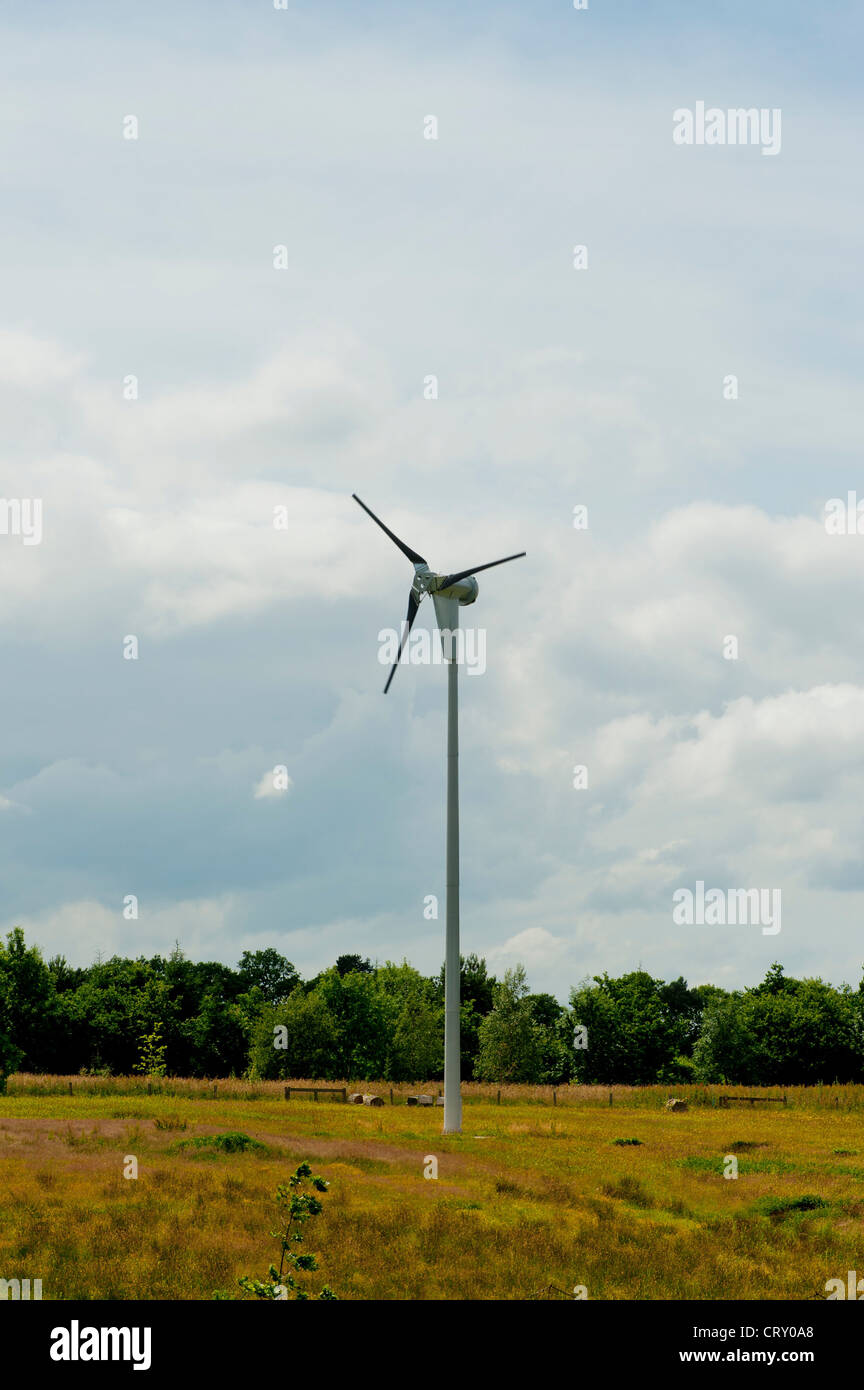 Small Wind Turbine in field Stock Photo - Alamy