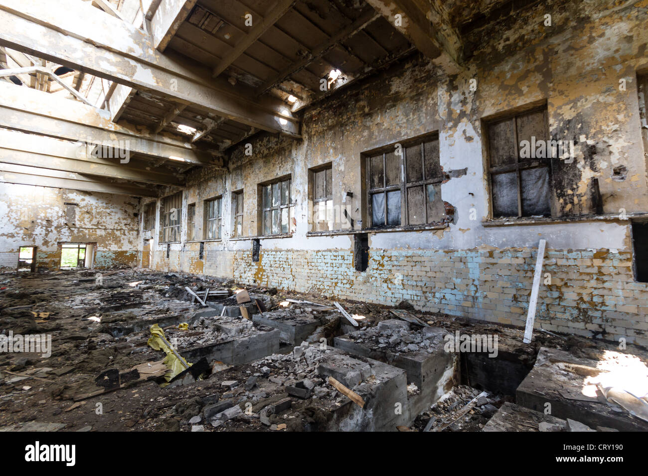 ruins of a very heavily polluted industrial factory, place was known as ...
