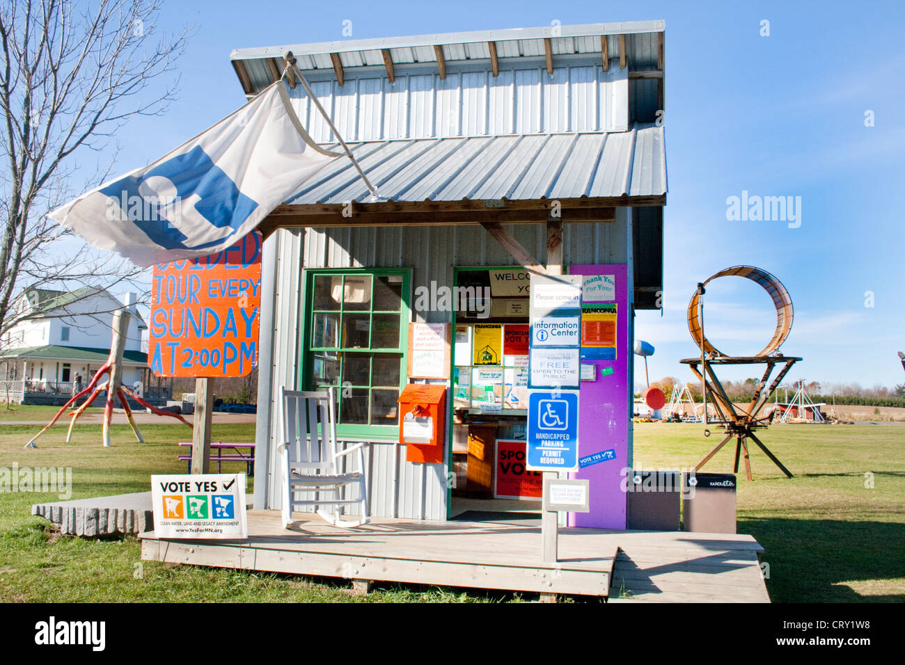 Quirky tiny outdoor front office. Franconia Sculpture Park Franconia ...