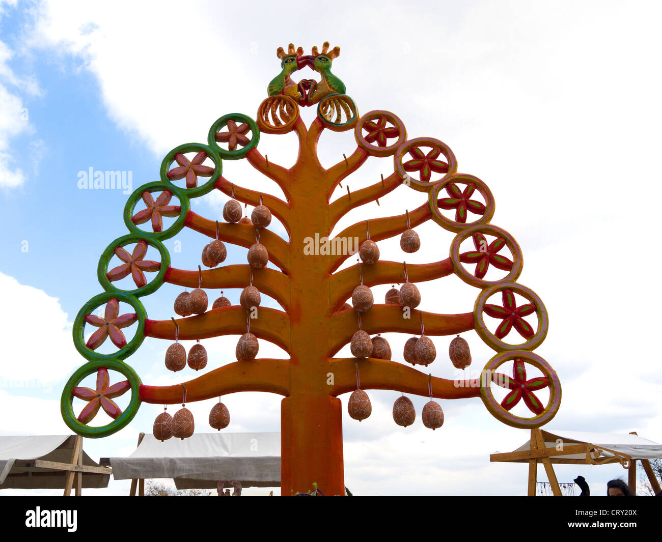 Easter Egg Tree on the Easter Market in the Royal Palace in Budapest ...