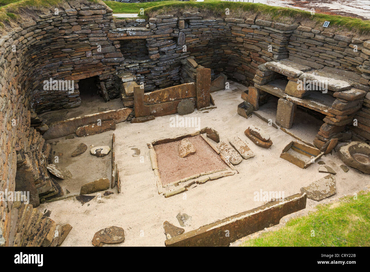Excavations of primeval dwelling and stone furniture in prehistoric ...
