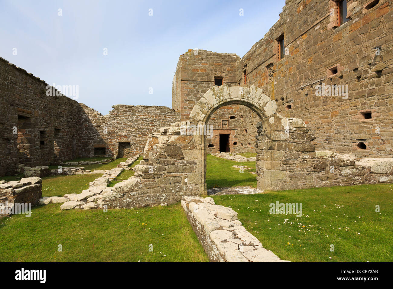 Ruined remains of 16th century Noltland Castle built by Gilbert Balfour ...