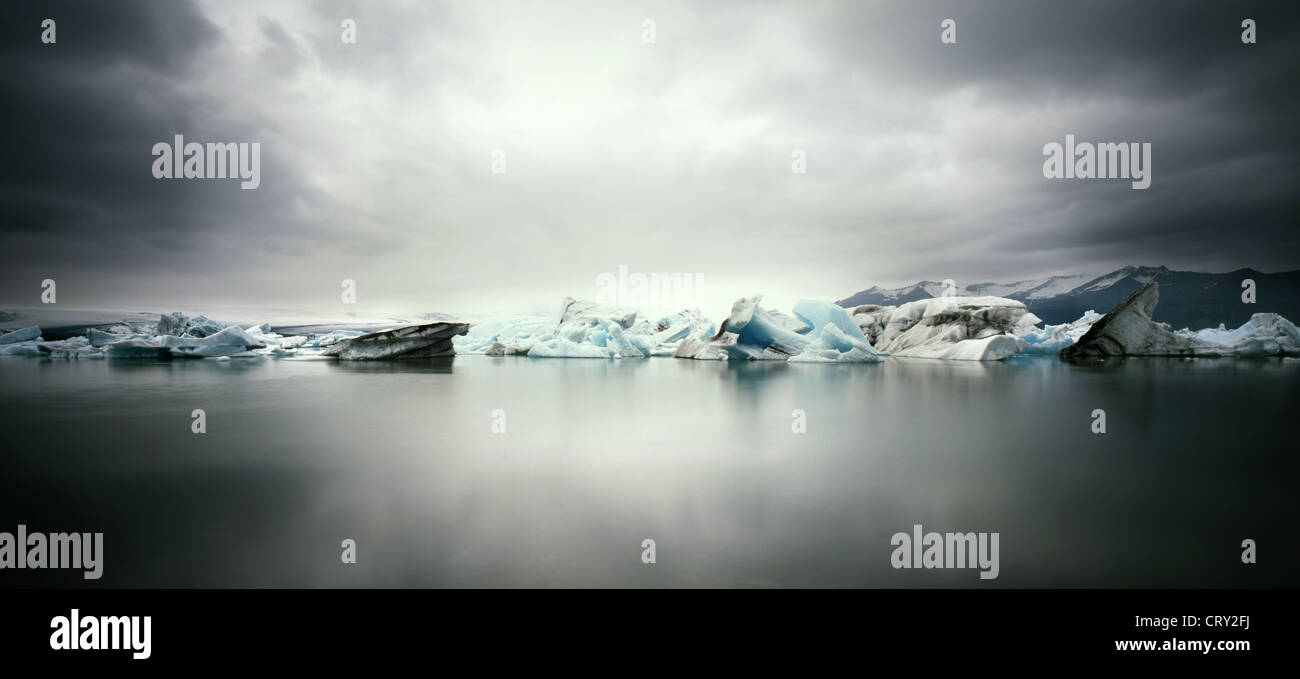Iceberg scenery of the Joekulsarlon glacial lake, Iceland, Europe Stock ...