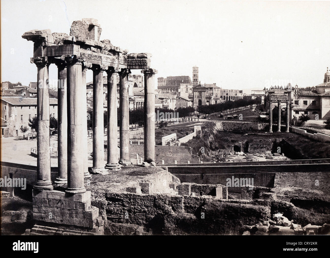 Il Foro Romana, Rome, 1859, by Tommaso Cuccioni Stock Photo - Alamy
