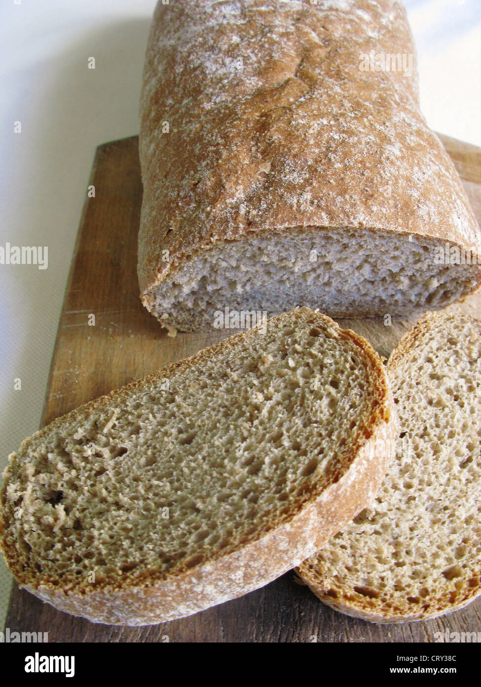 Greek Cuisine. Dark Brown Rye Bread, Sikaleos Stock Photo - Alamy