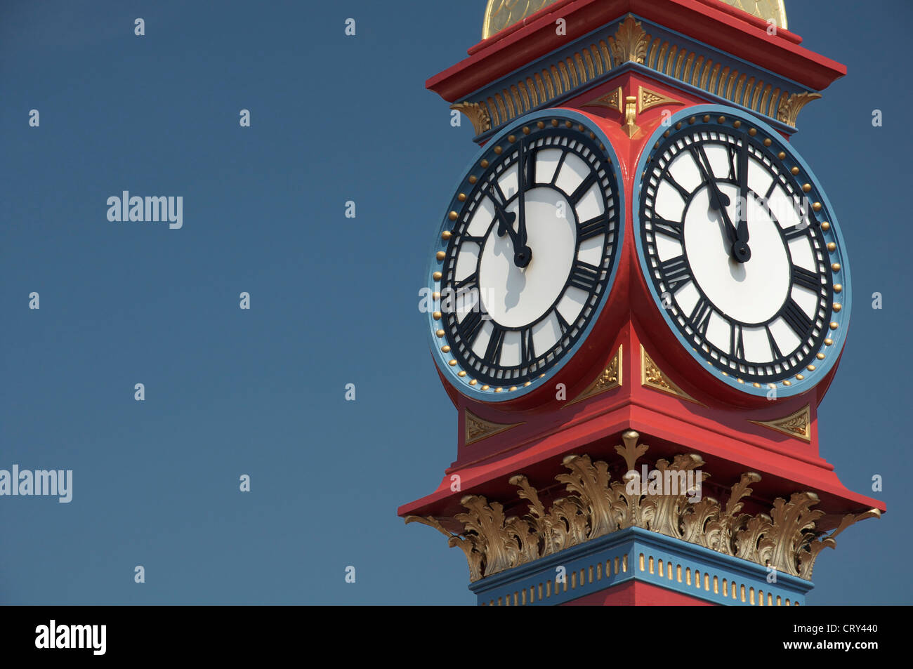 The freshly painted victorian Jubilee clock tower on Weymouth seafront ...