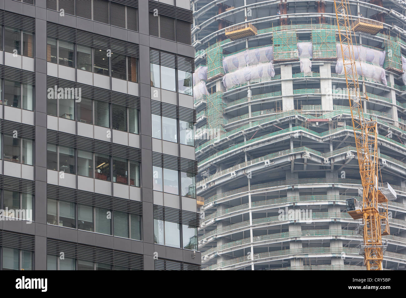 Construction work and building sites, in Pudong, in Shanghai, China ...