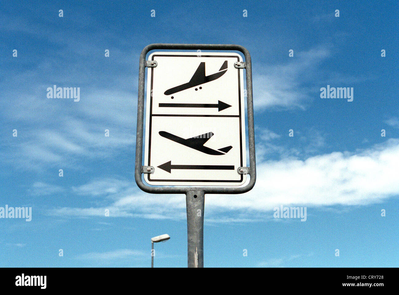 Shield with symbols for takeoff and landing of aircraft Stock Photo - Alamy