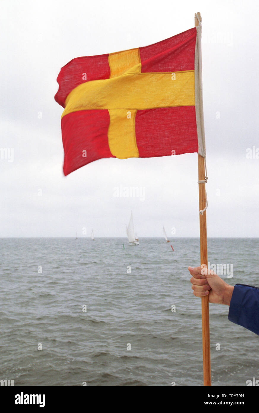 Flag of Skane, Sweden Stock Photo - Alamy