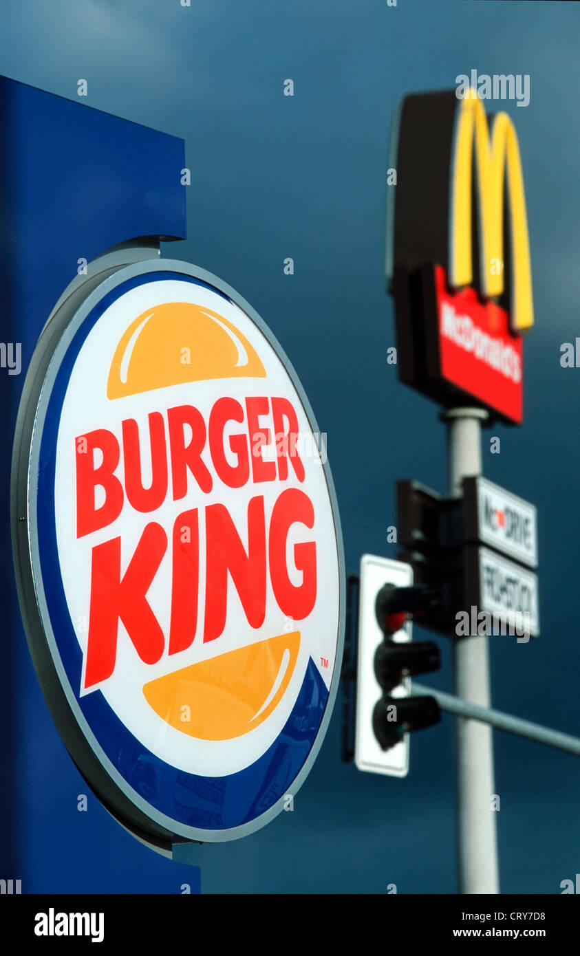 Burger King (hot) and McDonalds (blurred Stock Photo - Alamy