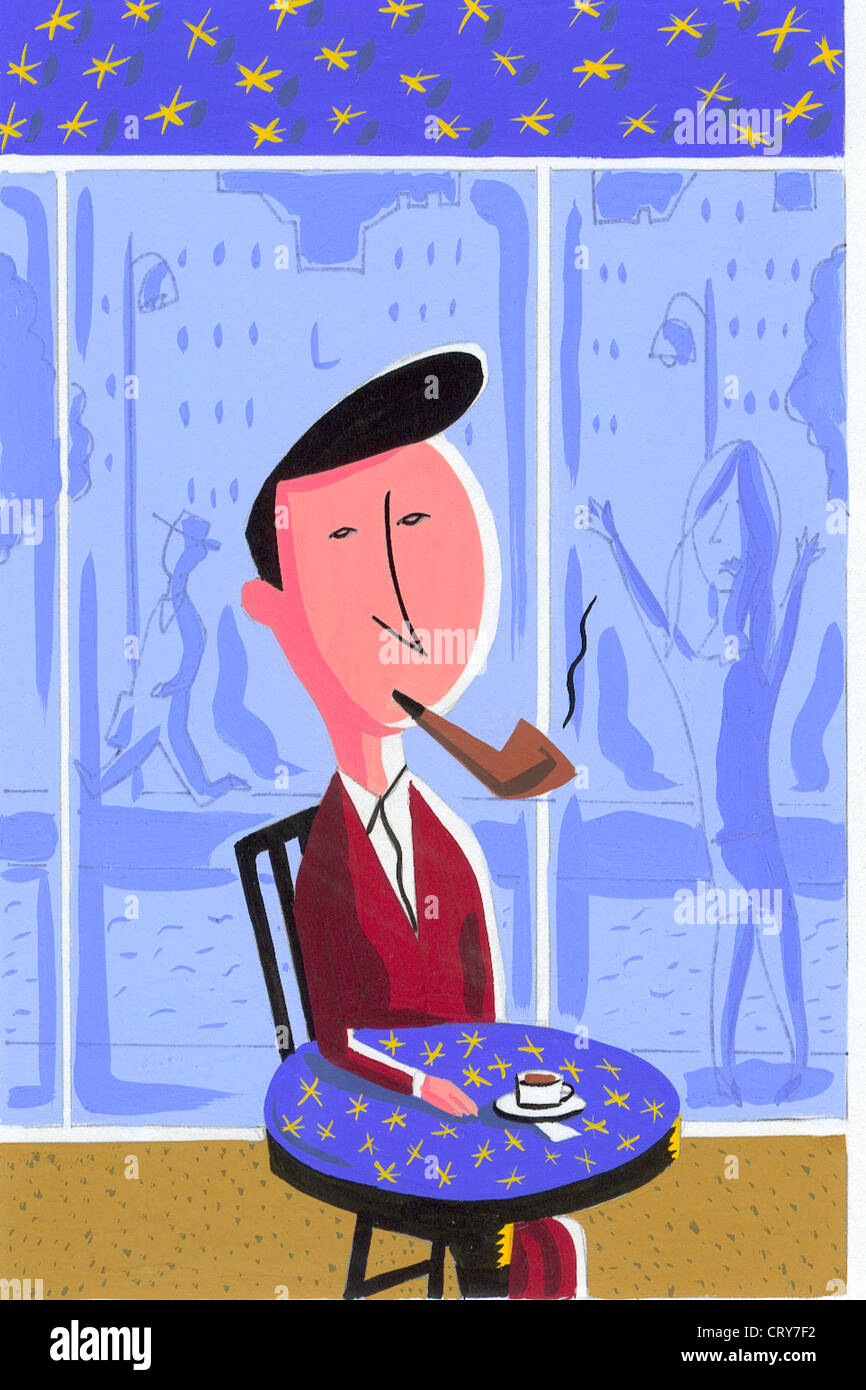People smoking drawing hi-res stock photography and images - Alamy