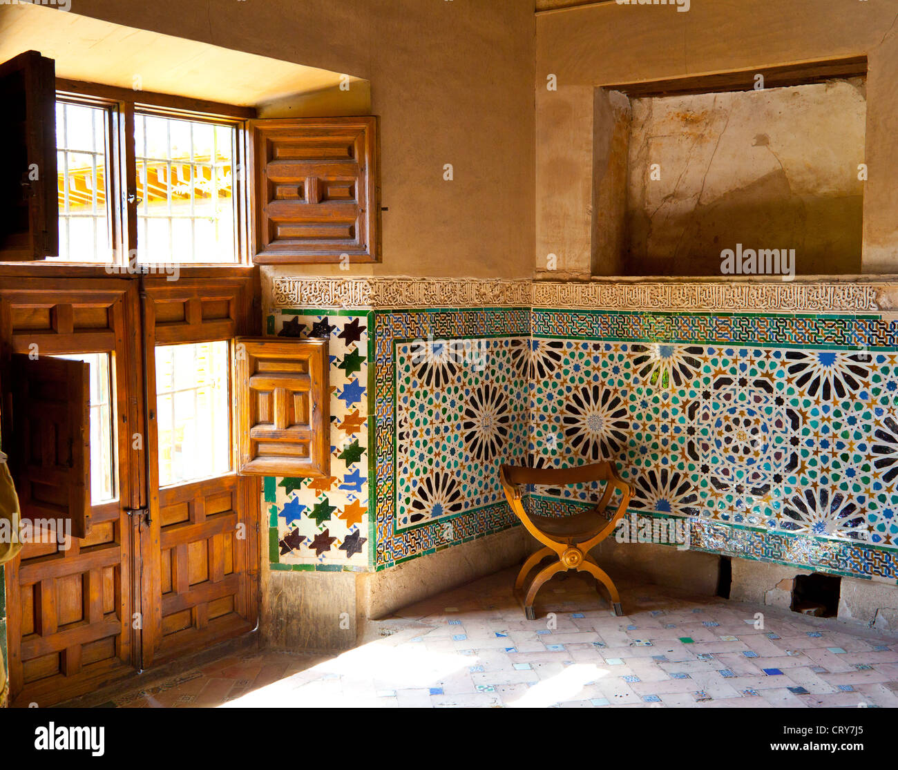 Stool in empty room Stock Photo - Alamy