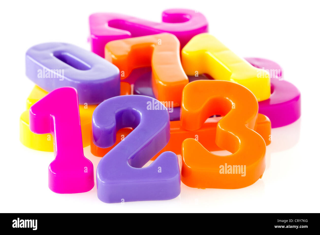 Colorful assorted plastic numbers over a white background Stock Photo ...