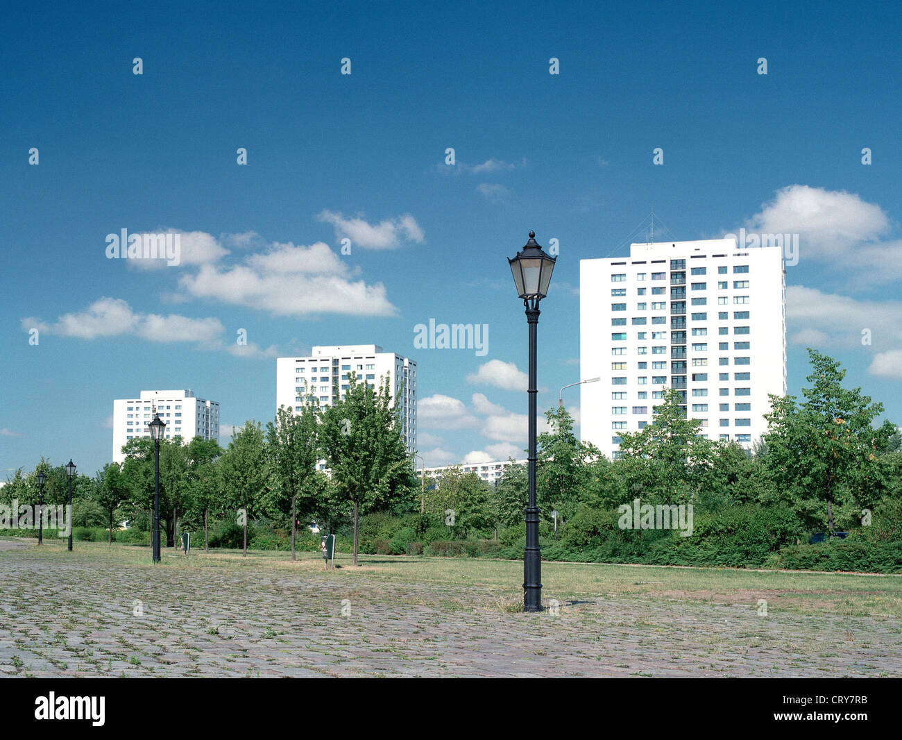 Historic street lamps in front panel setting Stock Photo - Alamy