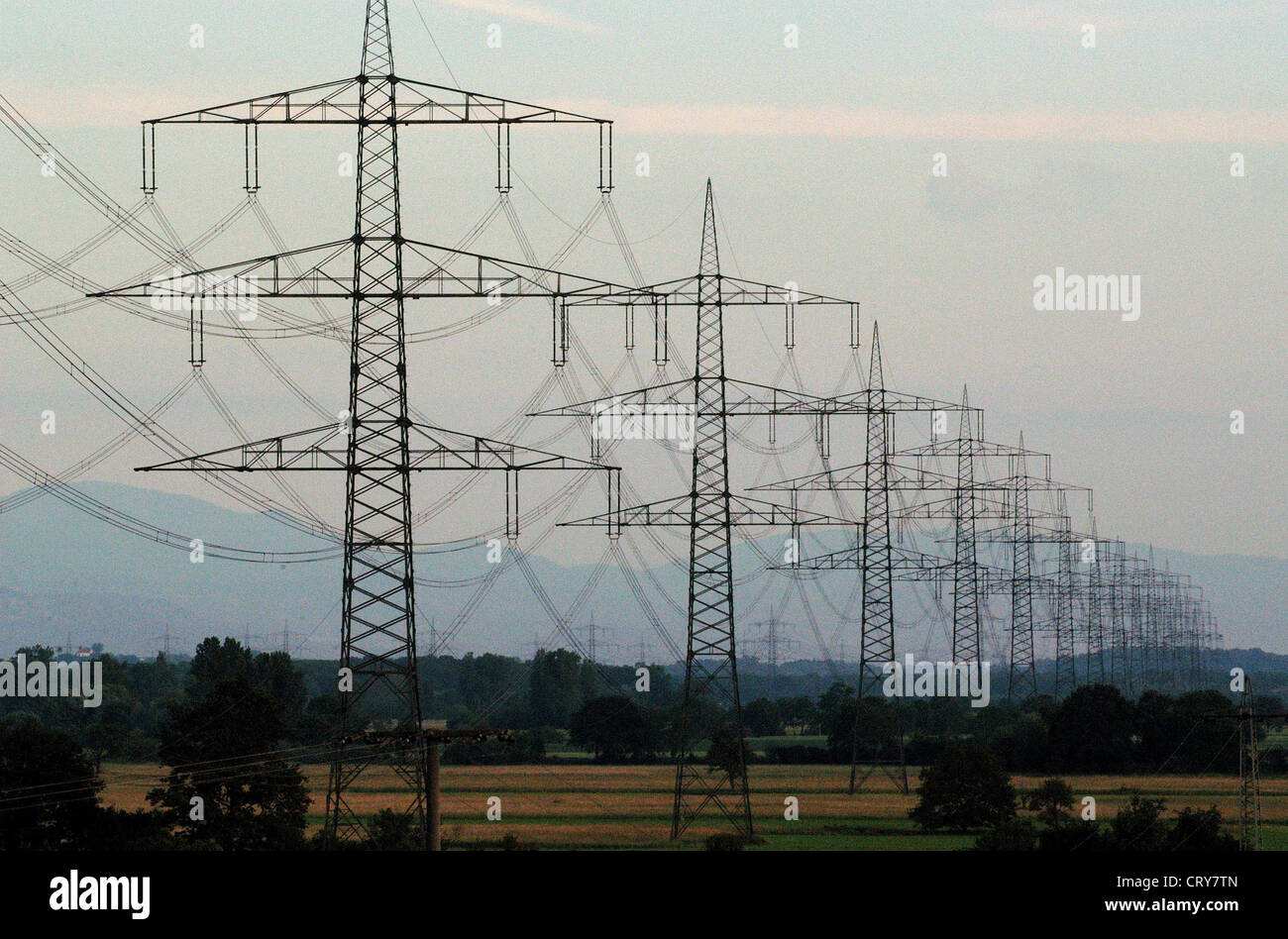 Pylons in Rust Stock Photo - Alamy