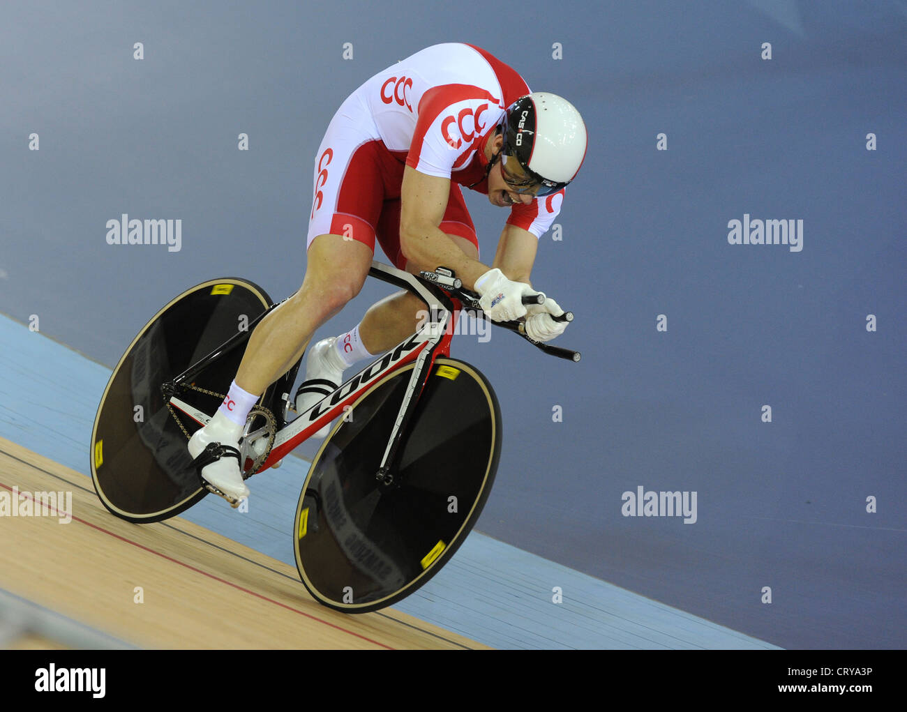 Track Cycling at the London 2012 Olympic Velodrome Stock Photo - Alamy