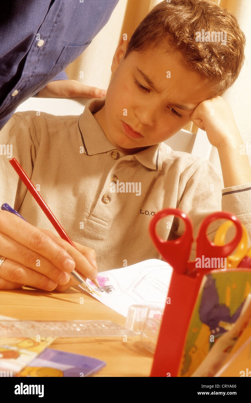 CHILD DOING HOMEWORK Stock Photo - Alamy