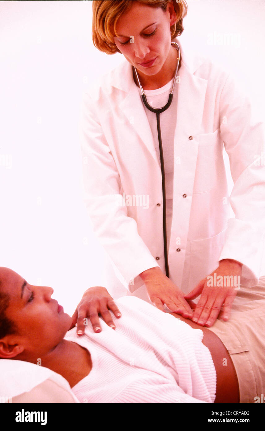 ABDOMEN SEMIOLOGY WOMAN Stock Photo - Alamy